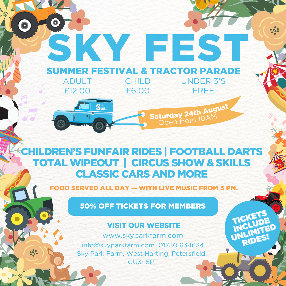 Sky Fest- Summer Festival & Annual Tractor Parade - Sky Park Farm